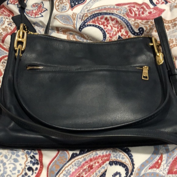 Coach | Bags | Coach Navy Purse With Gold Rivets | Poshmark